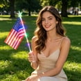 America Independence Day LED Light Up Flag, Hand Held Patriotic Banner ...