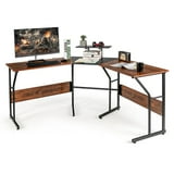 OneSpace 50-LD0101 Essential Computer Desk with Hutch and Keyboard Tray ...