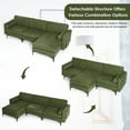Costway Modular L-Shaped Sofa with Reversible Chaise, 2 USB Ports, Army ...