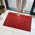 Crocodile Leather Texture Door Mat 18x30 Inch Luxury Red Entryway Rug ...