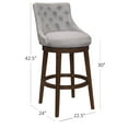 Hillsdale Halbrooke 30 Wood Traditional Bar Stool In Chocolate Gray