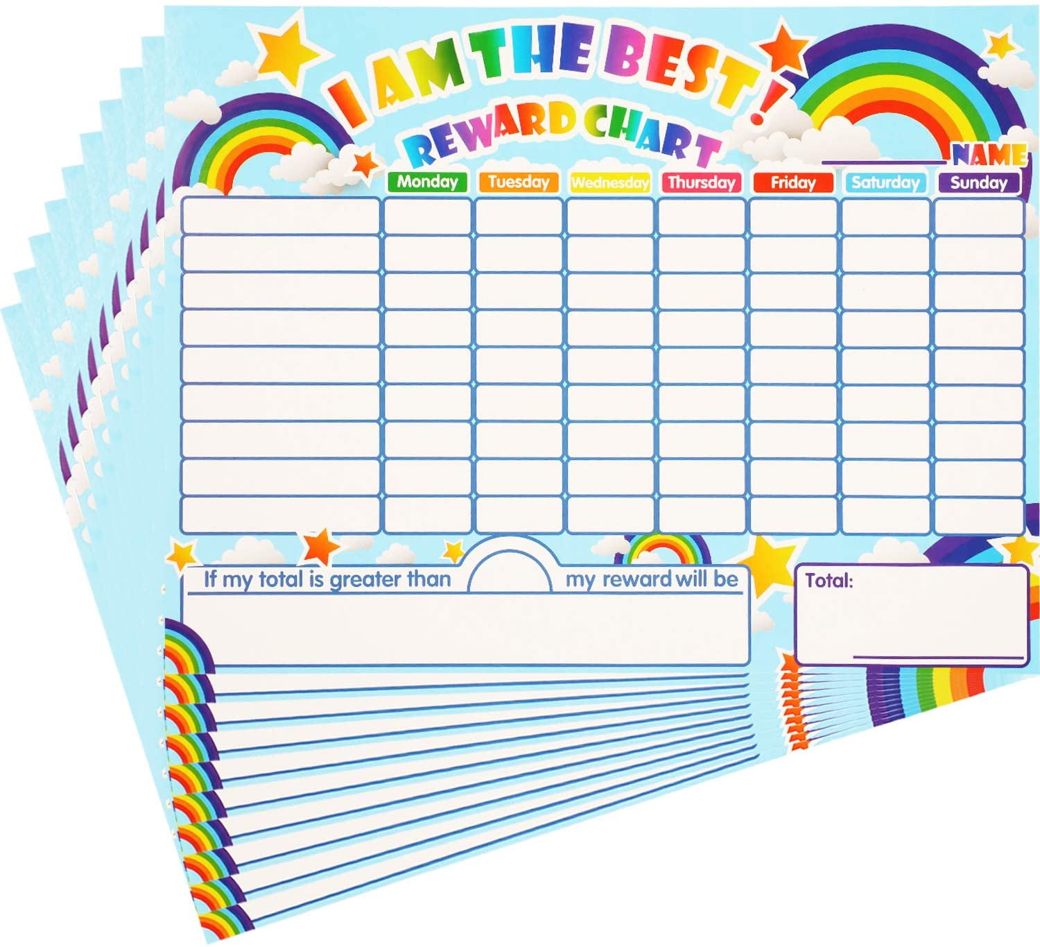 Reward Chore Chart Dry Erase Behavior Chart Learning Responsibility ...