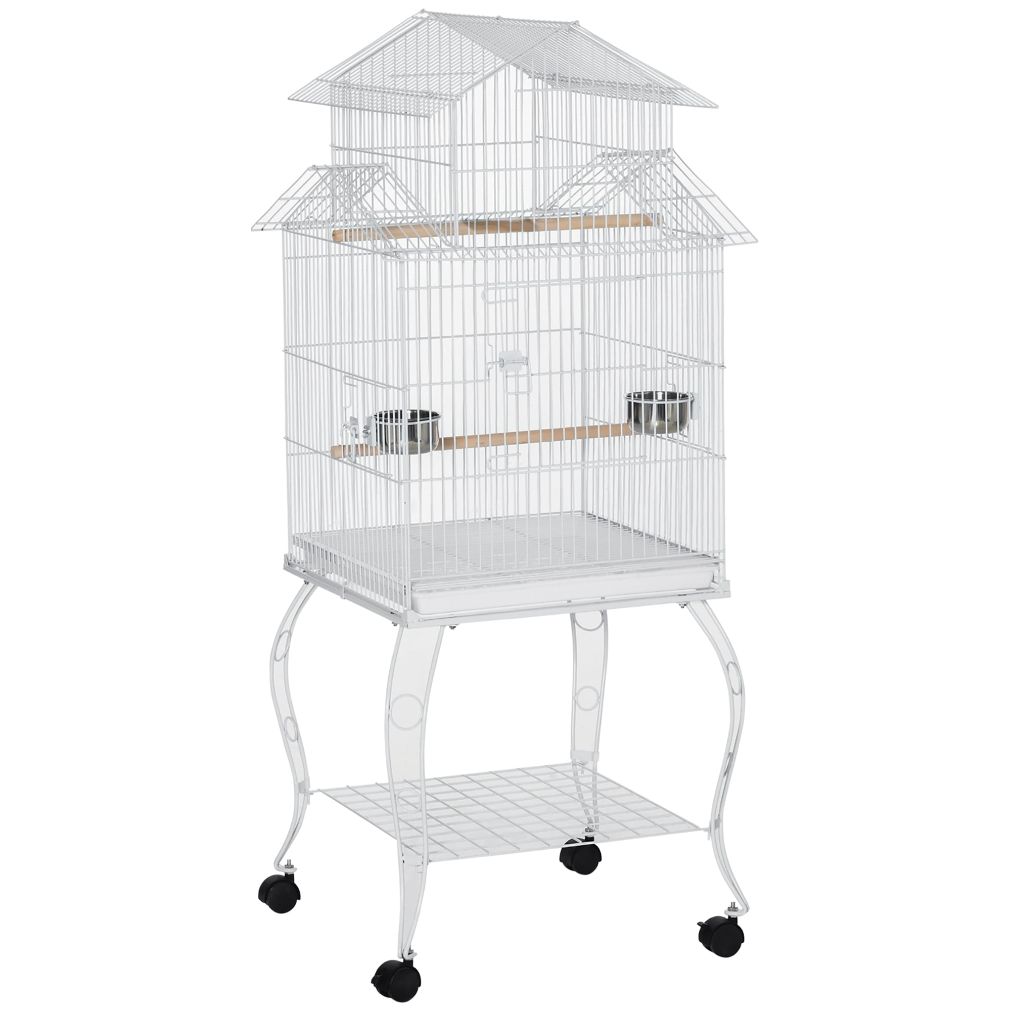 Click here for Pawhut 53.9 Large Rolling Steel Bird Cage Bird Hou... prices