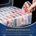 1 Large Box & 30-Grid Transparent Plastic Bead Organizer (Hinged Lid ...
