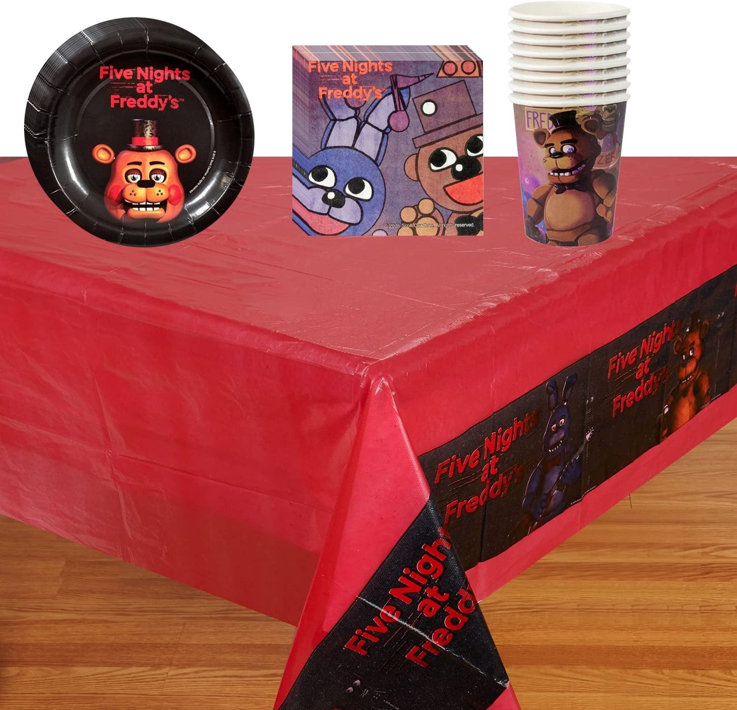 Five Nights at Freddy's Party Supplies Pack Including Plates, Cups ...