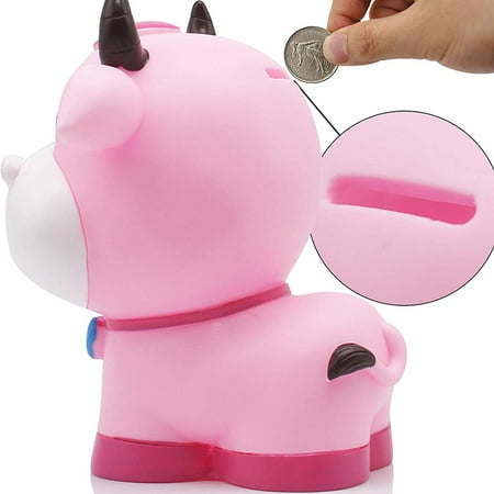 Blue OX Coin Money Bank with Bell Cute Bull Piggy Bank for Kids ...