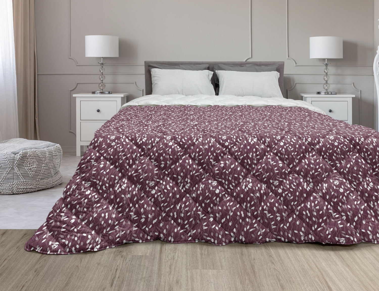 Maroon Down Alternative Comforter, Abstract Classic Paisley Style ...
