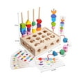 3-in-1 Wooden Bead Sequencing Toy Set – Color & Shape Sorting, Lacing ...