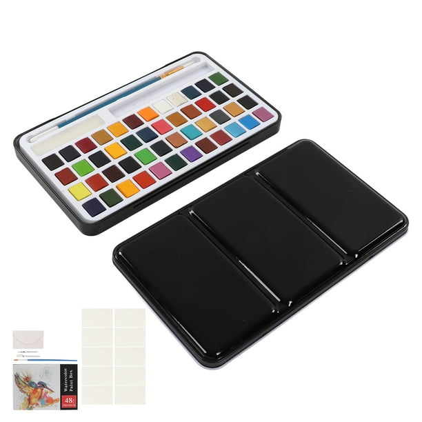 Watercolor Paint Set, Portable Watercolor Set 48 Color Elegant Design ...