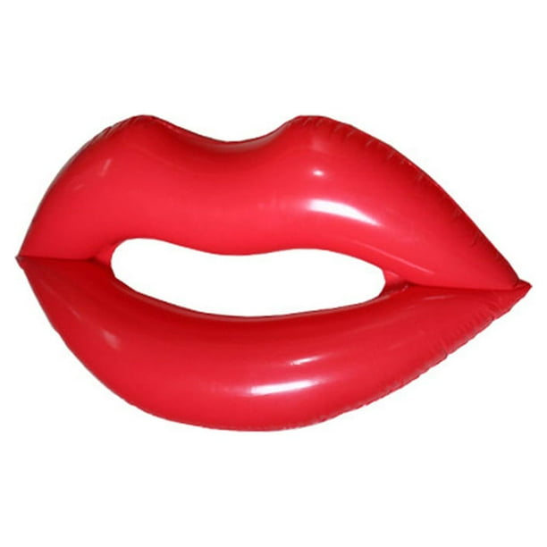 Inflatable pool float, adult lip water lounger mouth floating line ...