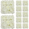 White Flower Wall Backdrop 15x15 Inches: 12 Packs 3D Floral Rose Wall ...