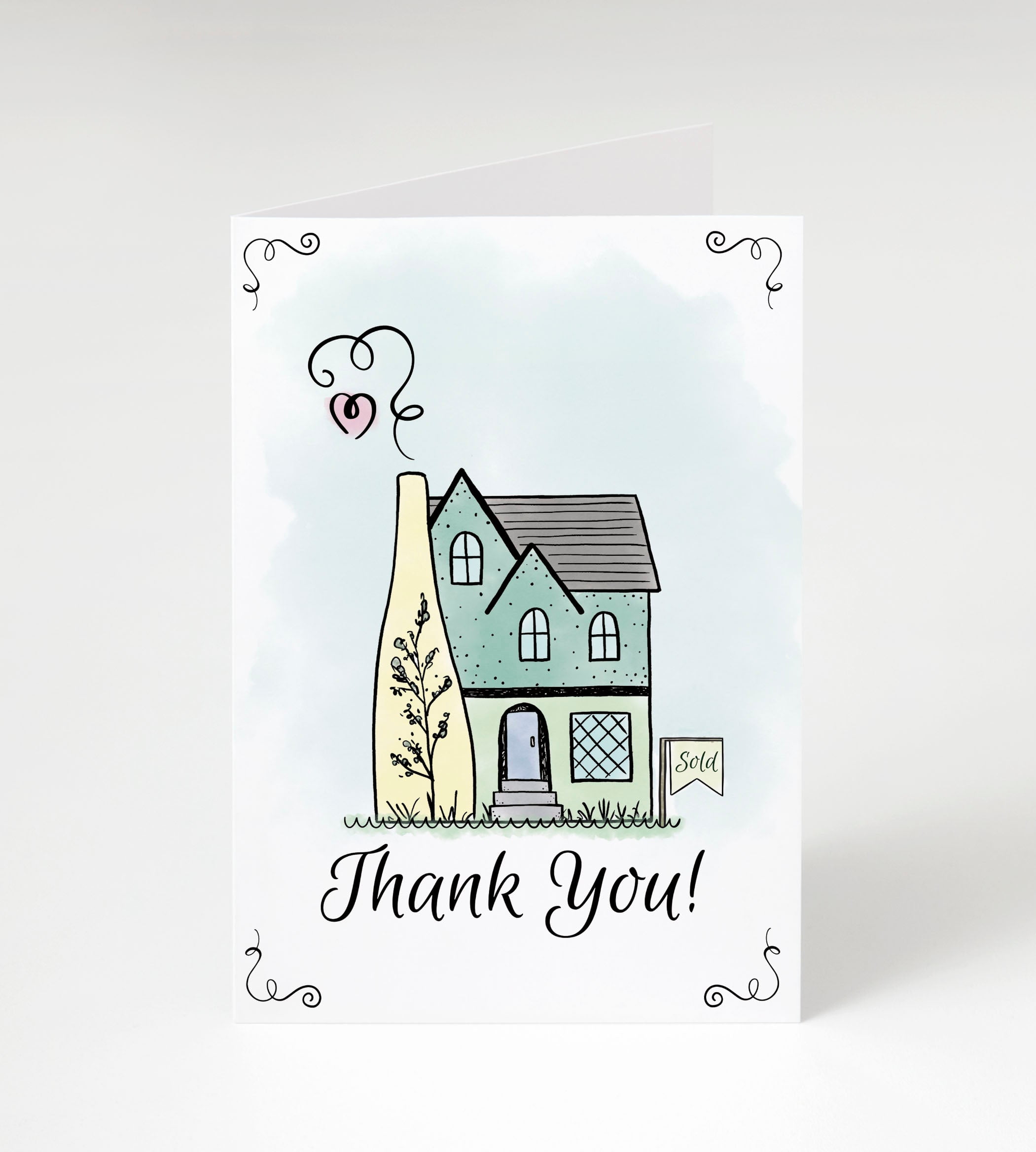 Realtor Thank You Cards w/ White Envelopes, Blank Inside, 25 Count ...