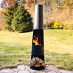 "Esschert Design Outdoor Wood Burning Chiminea, 26"" Black Finish Cast ...