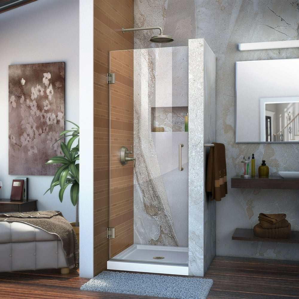 Dreamline Unidoor 24 In W X 72 In H Frameless Hinged Shower Door In