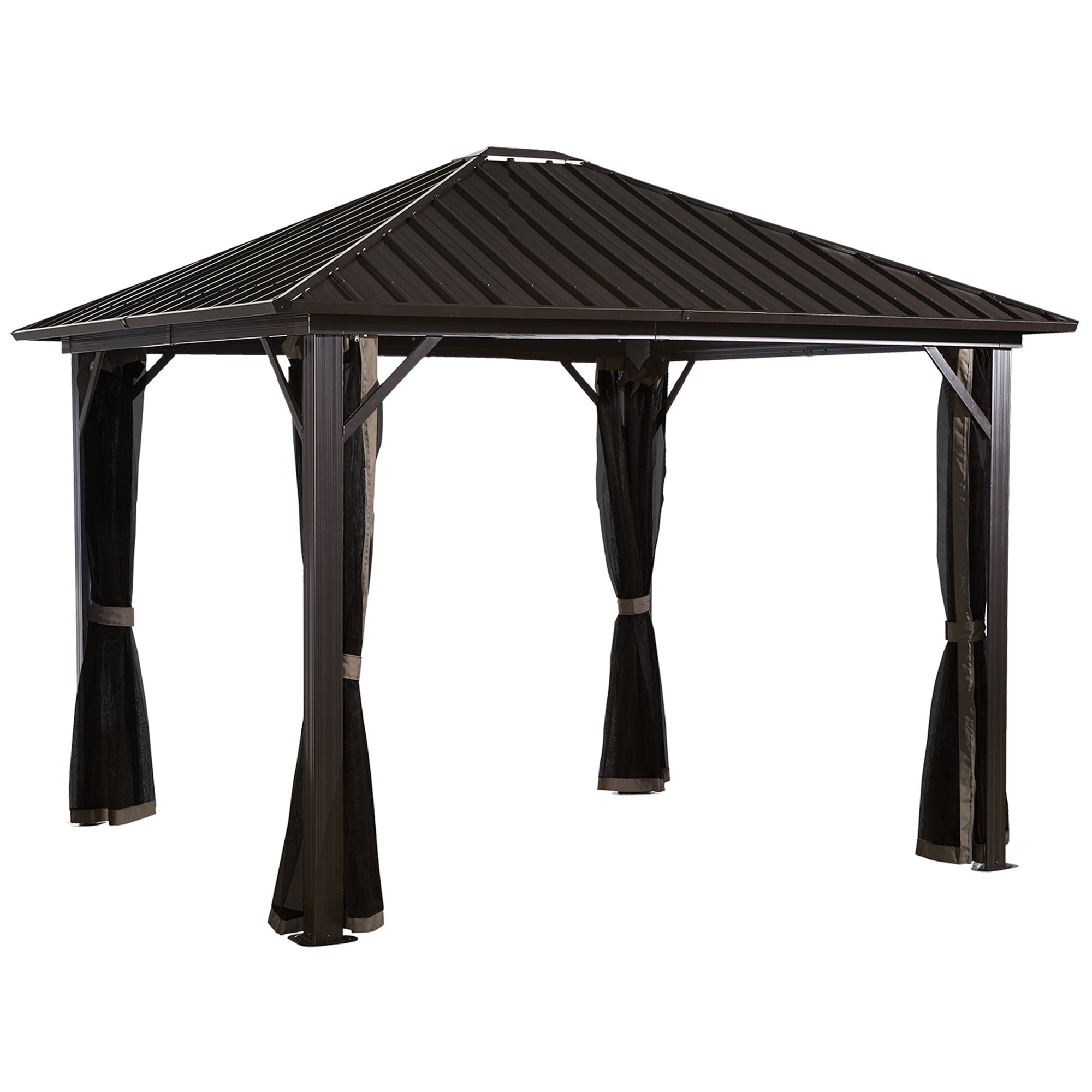 Click here for Sojag Genova 10 X 10 X 9 Ft Dark Brown Gazebo 10 X... prices