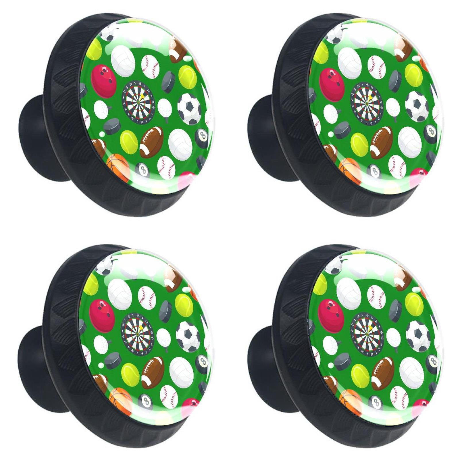 4 Pcs Sport Ball Green Knobs for Kitchen Cabinet Cupboard Dresser ...