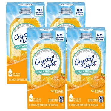 Crystal Light Citrus On-The-Go Powdered Drink Mix with Caffeine, 0.9 oz ...