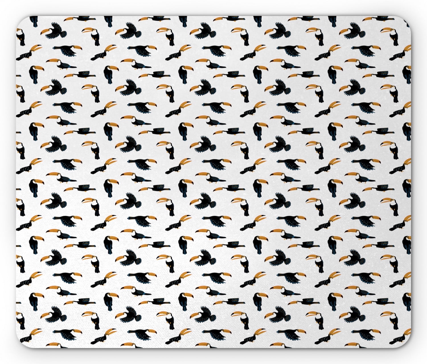 Bird Print Mouse Pad, Funny Toucans with Big Beaks and Detailed Wings ...