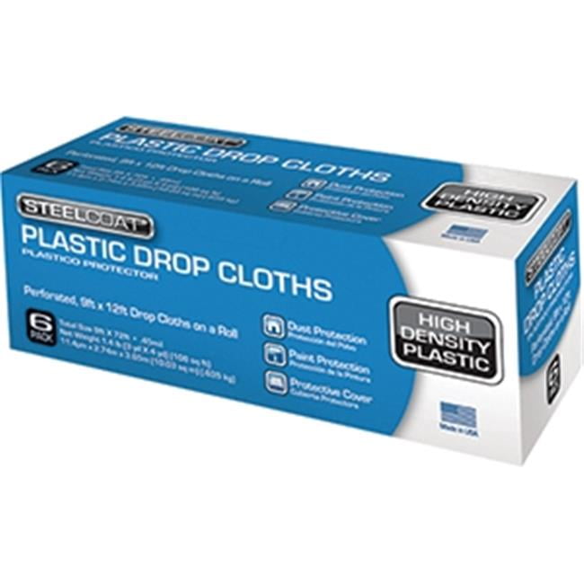 Steelcoat FG-P9934-26 9 x 12 ft.- 0.45 Mil Steelcoat Plastic Drop Cloth ...