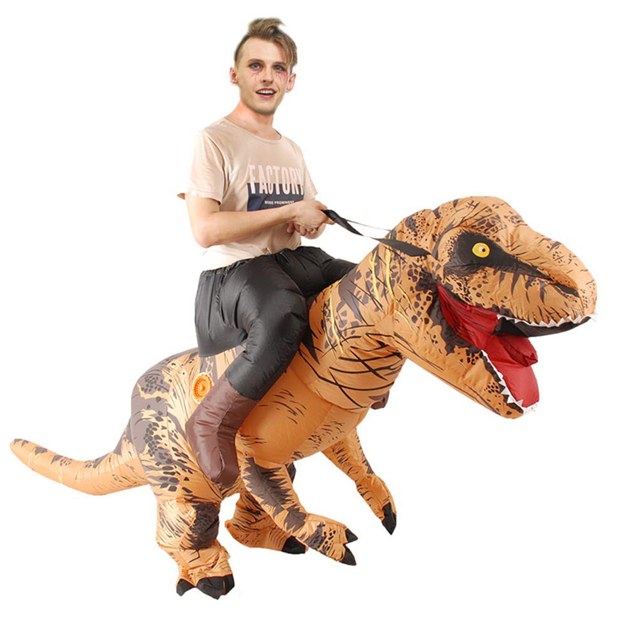 Husfou Riding Inflatable Dinosaur Costume for Adult, Halloween ...