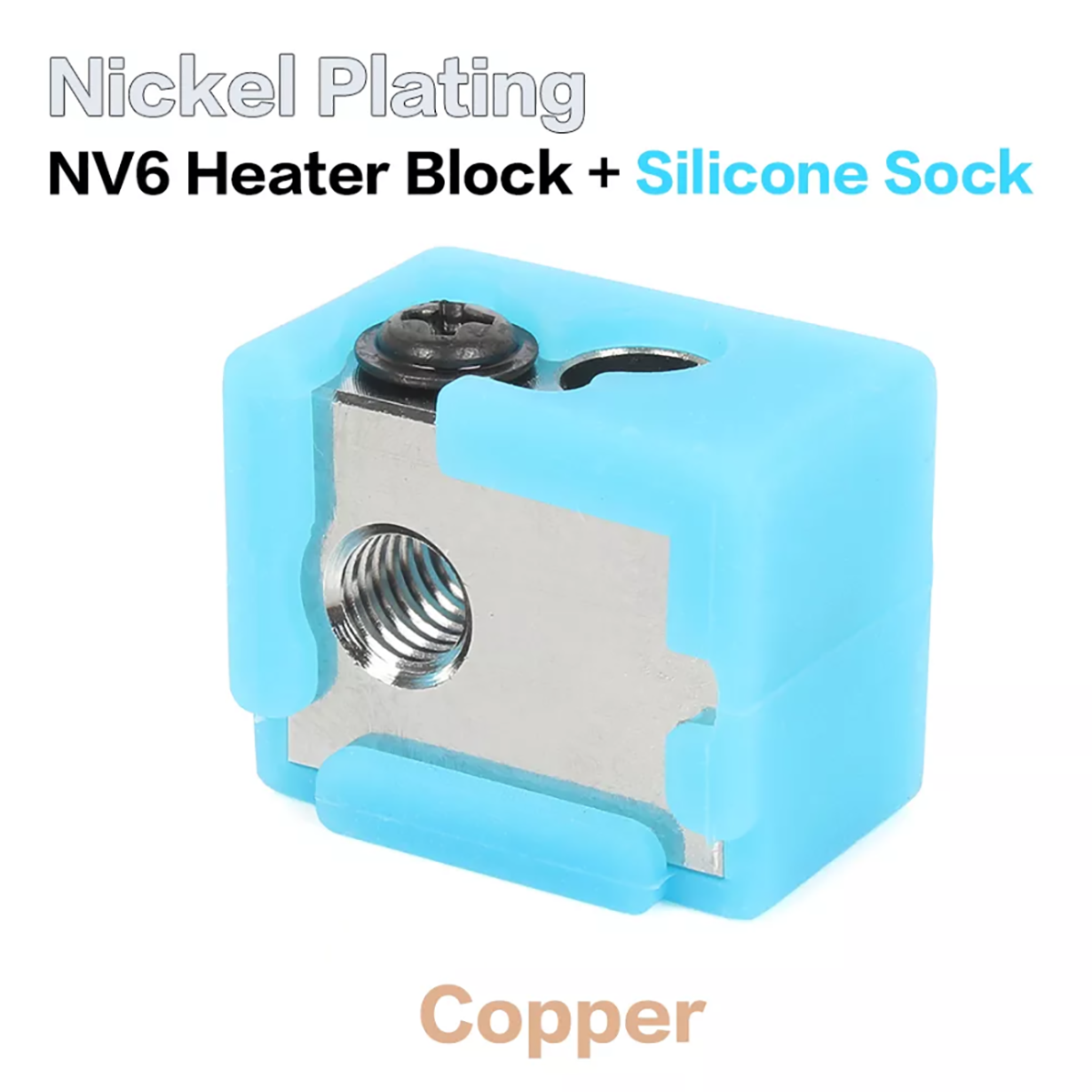 NV6 Heated Block Aluminum Heating Block E3D V6 Heat Block J-head BMG Extruder HotEnd Silicone ...