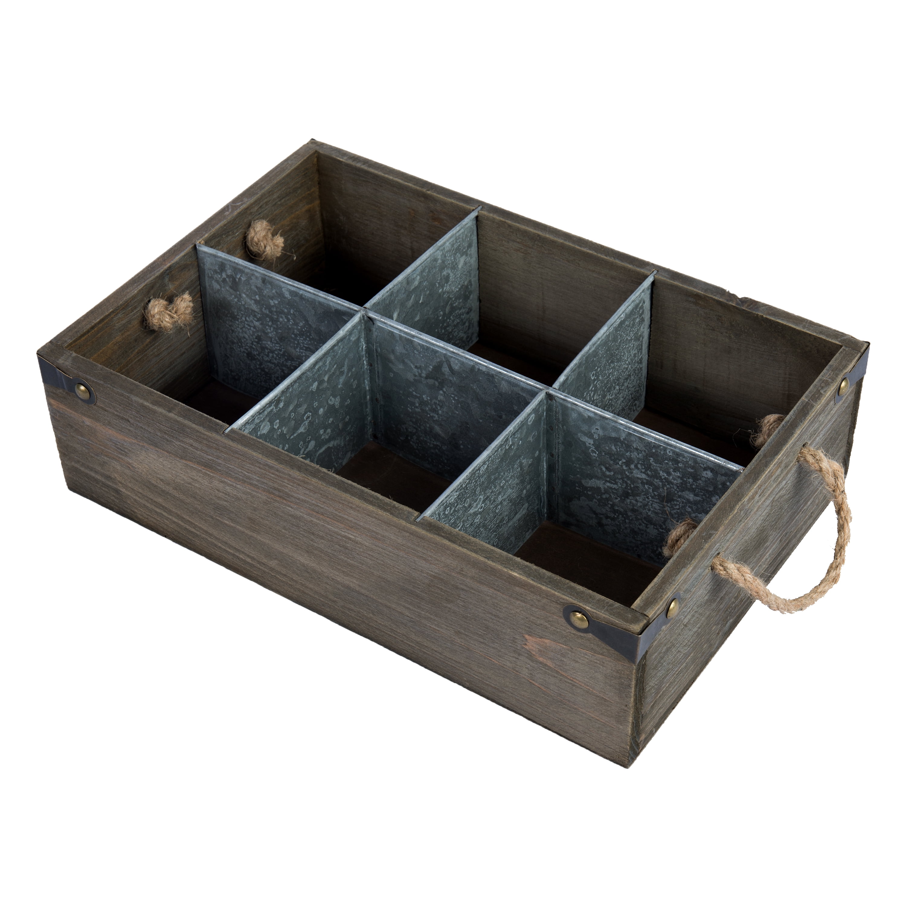 Barnwood Style Decorative Storage Box, Organizer Caddy with Metal ...