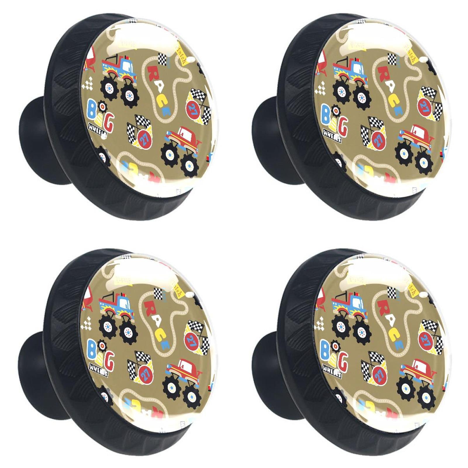 4 Pcs Truck Race Knobs for Kitchen Cabinet Cupboard Dresser Bookcase ...