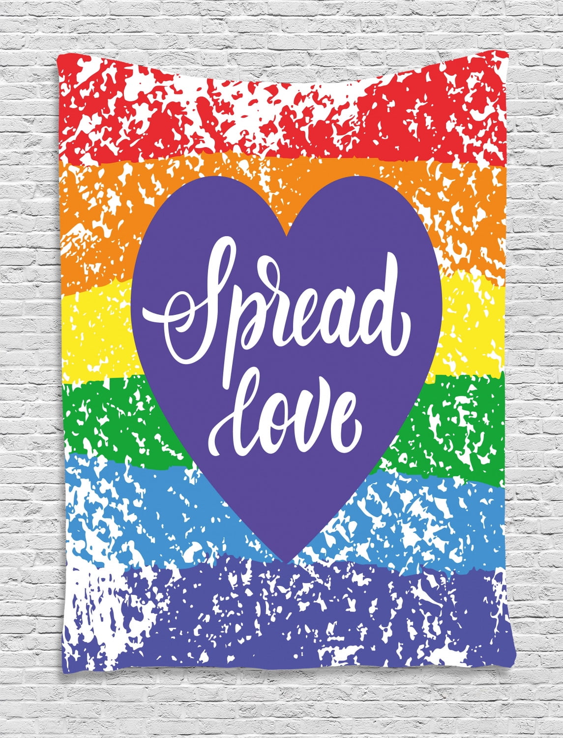Pride Tapestry Spread Love Inspirational Hand Writing Heart Gay Lgbt