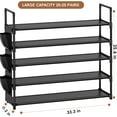 5 Tier Shoe Organizer Rack for Closet, Entryway, Garage, Door, Space ...