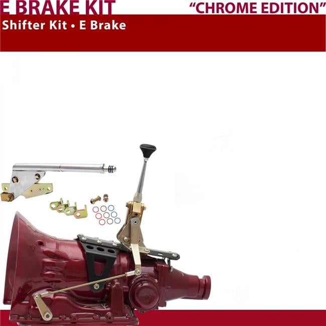 American Shifter C6 Shifter Kit 6 in. E Brake Chrome Push Button Floor ...