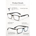 3 Pack Classic Reading Glasses Unisex Square Frame Lightweight Readers ...
