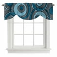 Abstract Nested Rings Tie Up Valances Curtain, Blue White Concentric ...