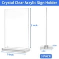Acrylic Sign Holder 5x7，3 Pack Vertical Clear Display Stand，Double ...