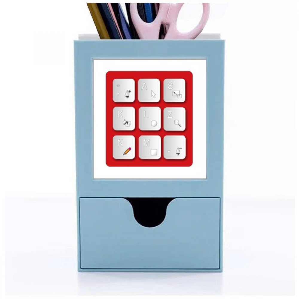 Keyboard Shortcut Letter Design Desk Supplies Organizer Pen Holder Card ...