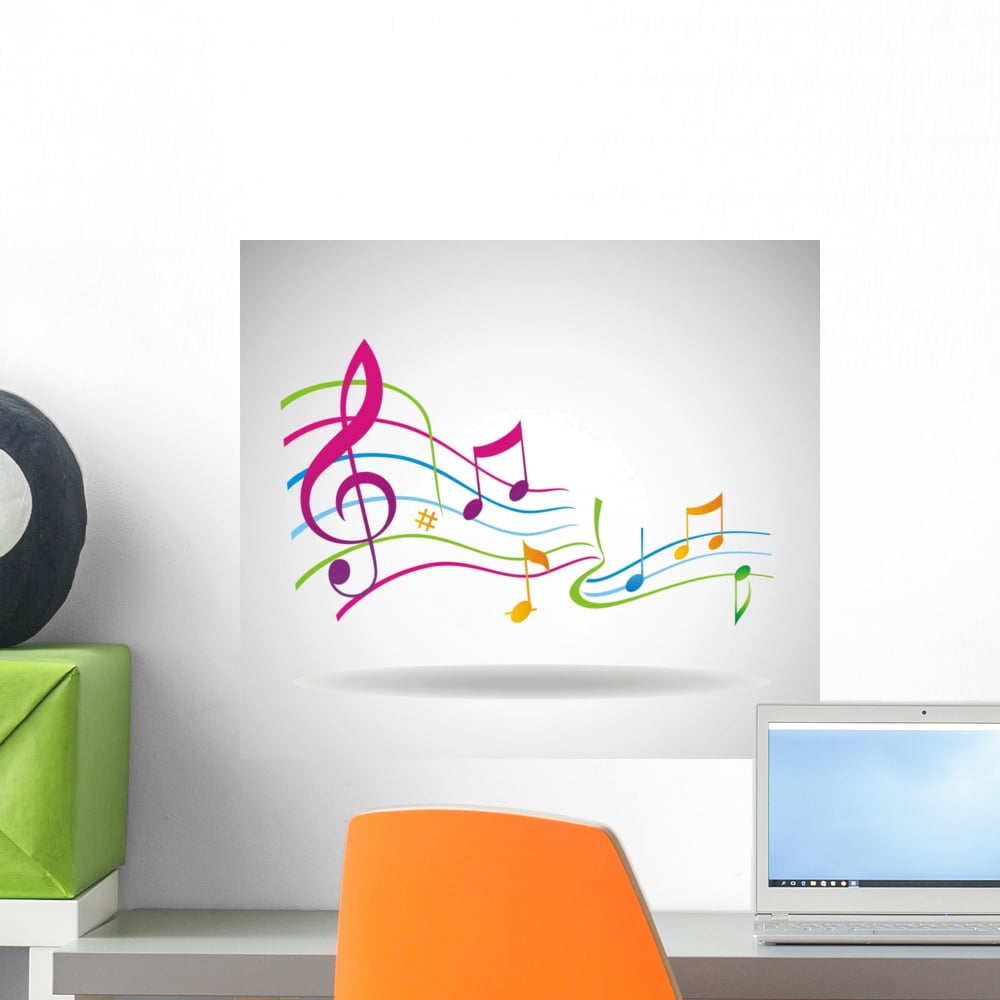 Colorful Music Wall Decal by Wallmonkeys Peel and Stick Graphic (18 in ...