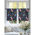 Blue Red Rocket Sheer Curtains 45 Inch Length 2 Panels Set, Cartoon ...