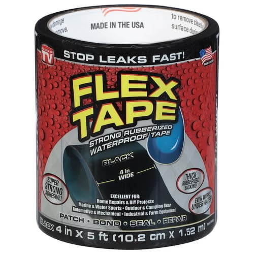 Flex Tape, 4 in x 5 ft, 2-Pack, White, Original Thick Flexible ...
