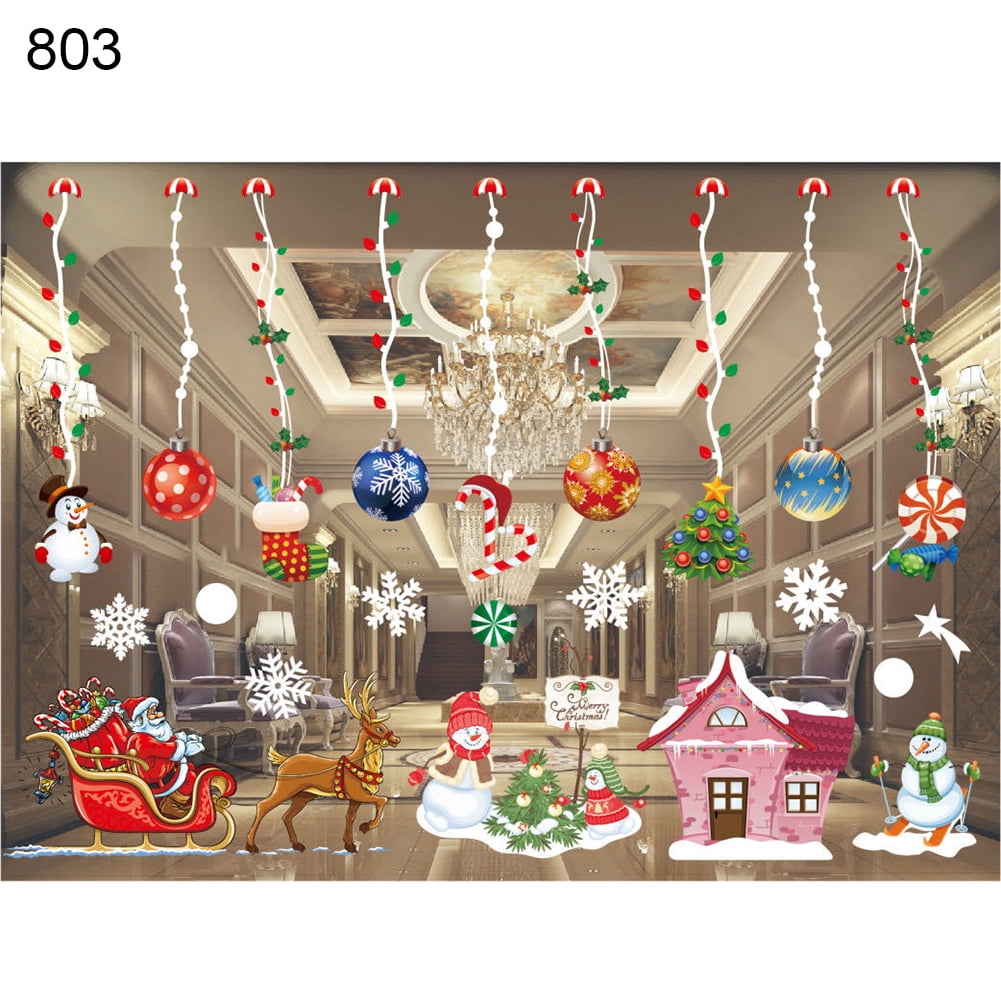 Visland Christmas Window Clings Snowflake Window Decals Christmas ...