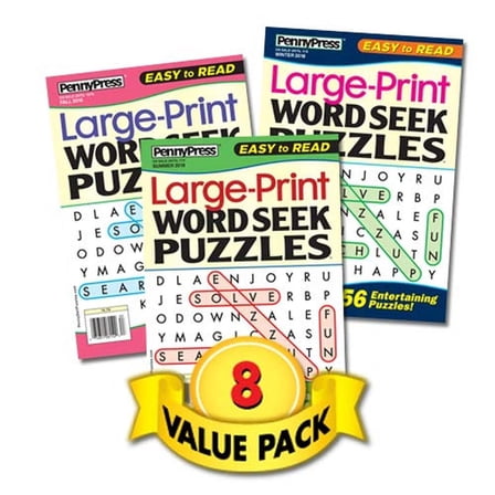 "Variety Savings 9-Pack Large Print Word Search Puzzle Books for Adults ...