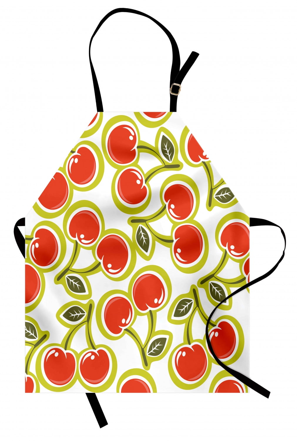 Fruit Apron Sweet Yummy Ornate Cherry and Leaves Pattern Fresh Food Fun ...