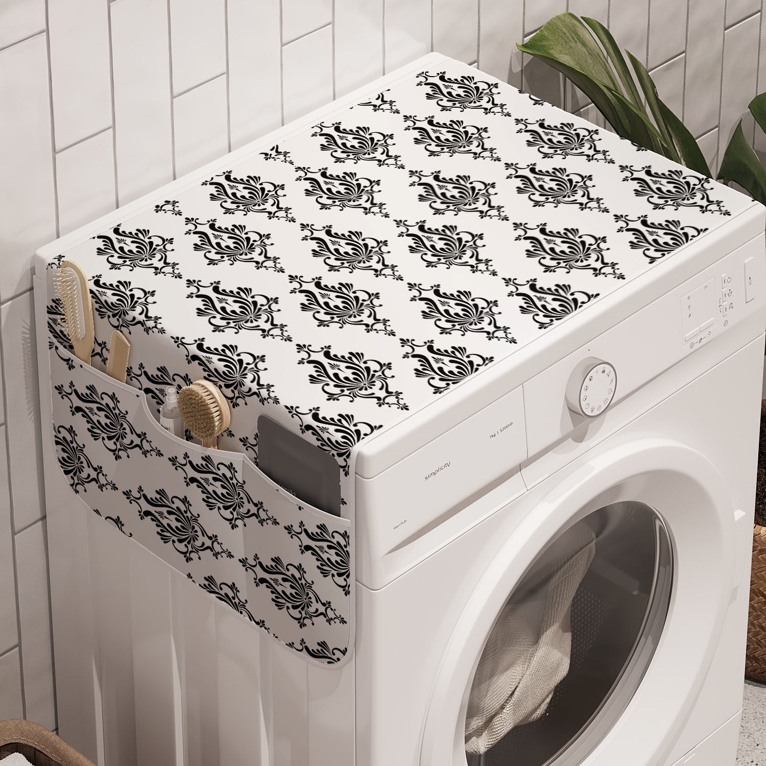 Damask Washing Machine Organizer, Baroque Style Victorian Renaissance ...
