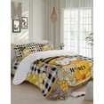 4 Piece Duvet Cover Set Full, Coffee Cup Bee Gnome Black Buffalo Plaid ...