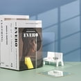 Clear Acrylic Book Ends, 6 Pcs Bookends for Shelves, Non-Slip Book ...