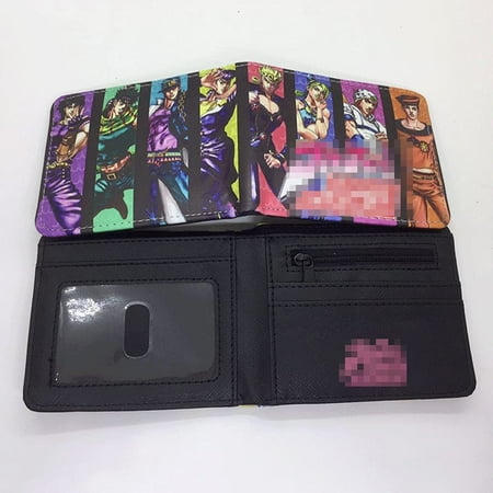 JoJo's Bizarre Adventure Anime Leather Wallet Bi fold Wallet CraftCard ...