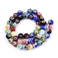 1Strand Handmade Millefiori Glass Round Bead Strands Mixed Color 6mm ...