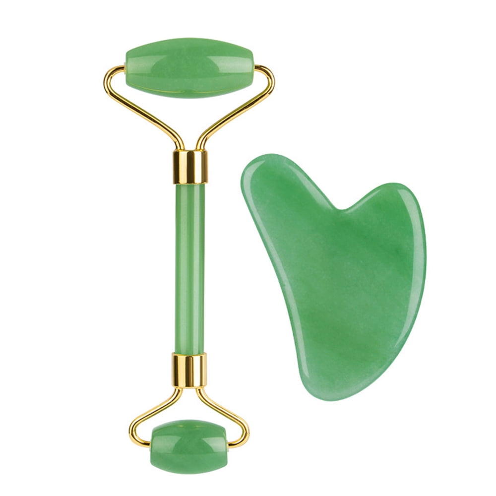 Juego de Rodillos de Jade Natural para Masaje Facial y Corporal ...
