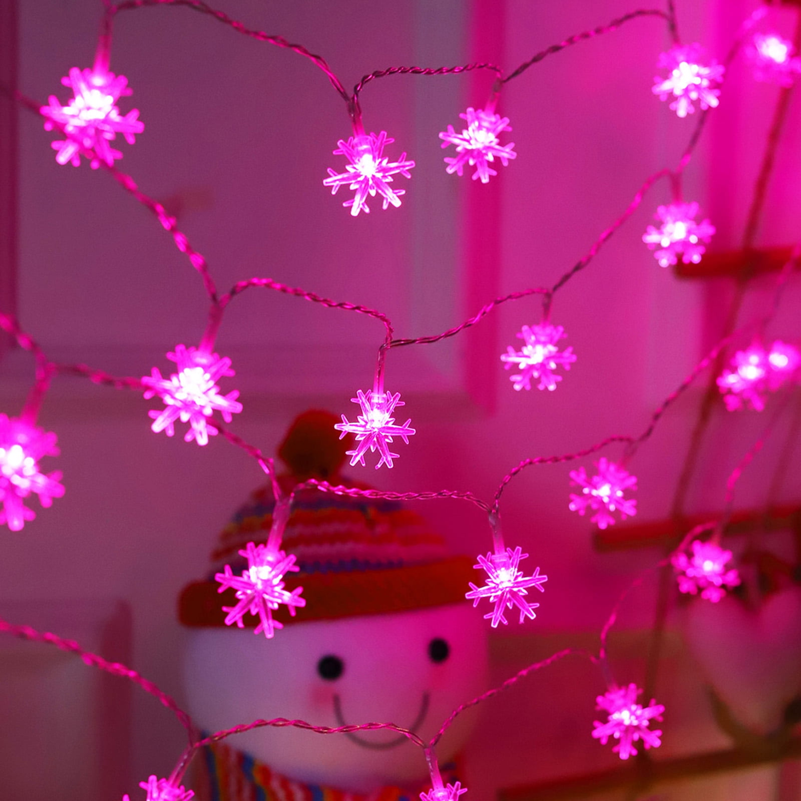DONGPAI Christmas Snowflake String Lights, Battery Operated Waterproof ...