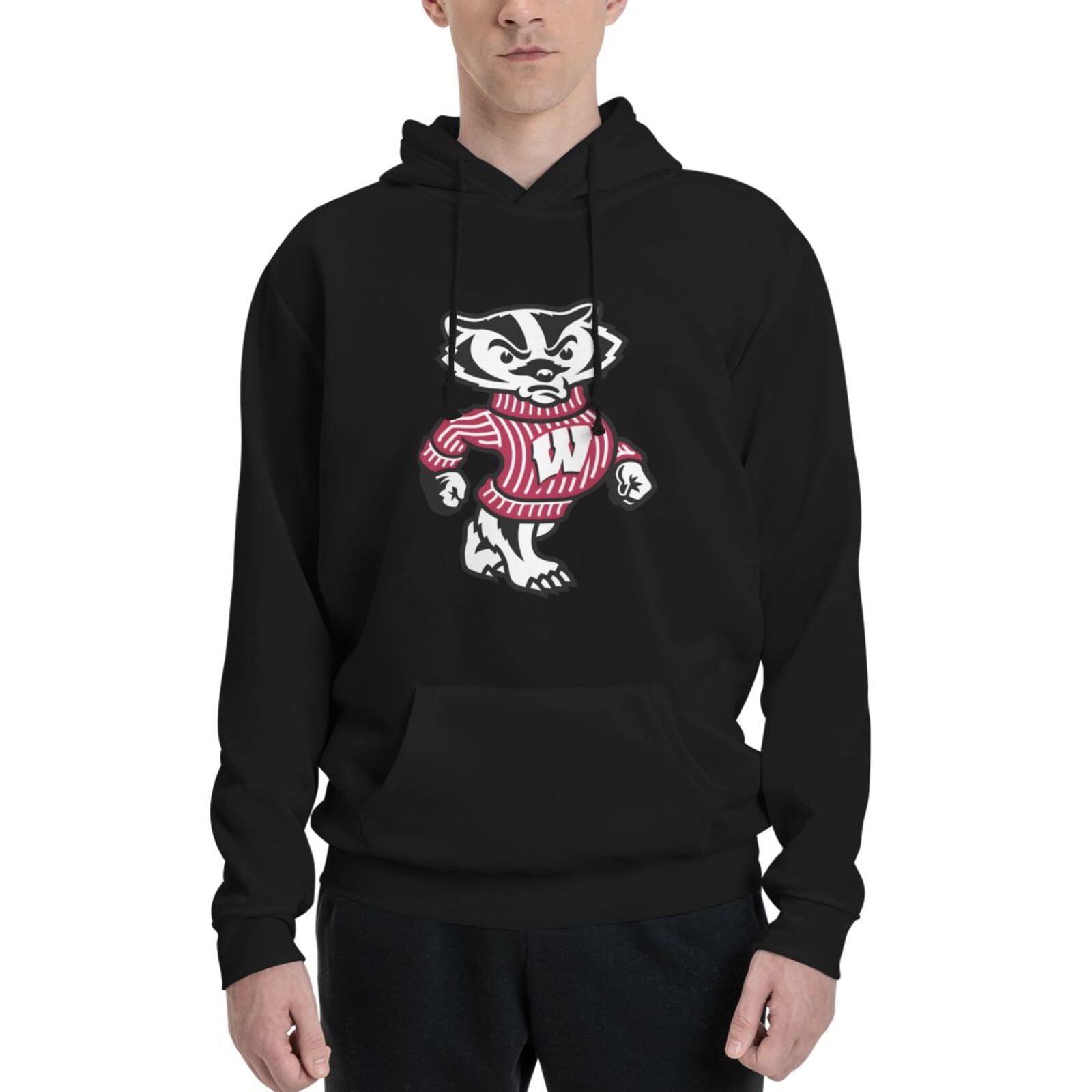 Wisconsin Badgers Hoodie Men Women Unisex Fleece Casual Pullover ...