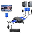 SHIQI-VGA KVM Switch, 2 Port USB VGA KVM Switch w/2 KVM Cables & 3 USB ...