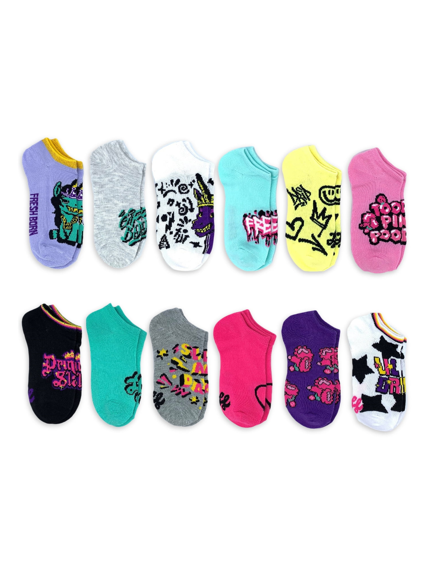 That Girl Lay Lay Girls No Show Socks, 12-Pack, Sizes M-L - Walmart.com